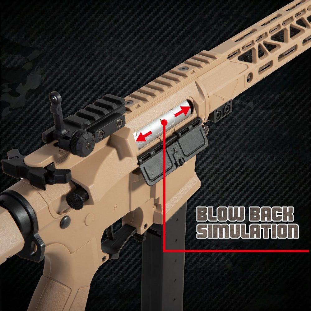 EMERBU Modified ARP9 Plus Splatter Gel Ball Blaster Gun(Tan)
