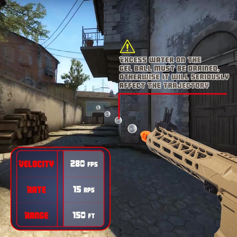 EMERBU Modified Gel Ball Blaster Gun ARP9 Extended(Tan)