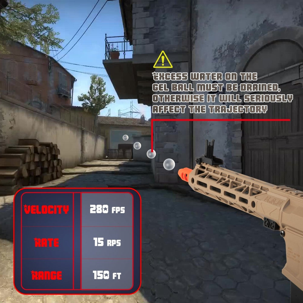 EMERBU Modified Gel Ball Blaster Gun ARP9 Extended(Tan)